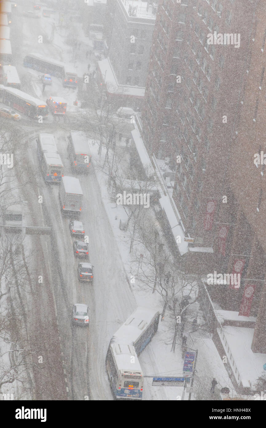 Snow-covered Streets in Midtown Manhattan, NYC, USA 2017 Stock Photo ...
