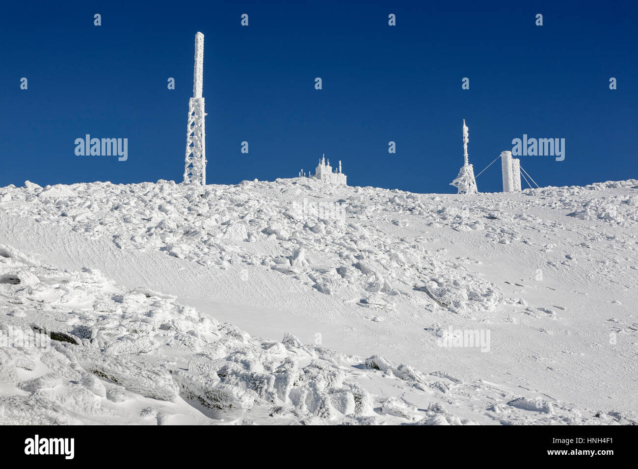 The summit of Mount Washington in the White Mountains, New Hampshire ...