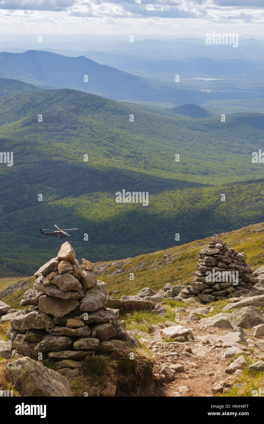 Mount Washington, NH - Search and Rescue Helicopter flying near Mount ...