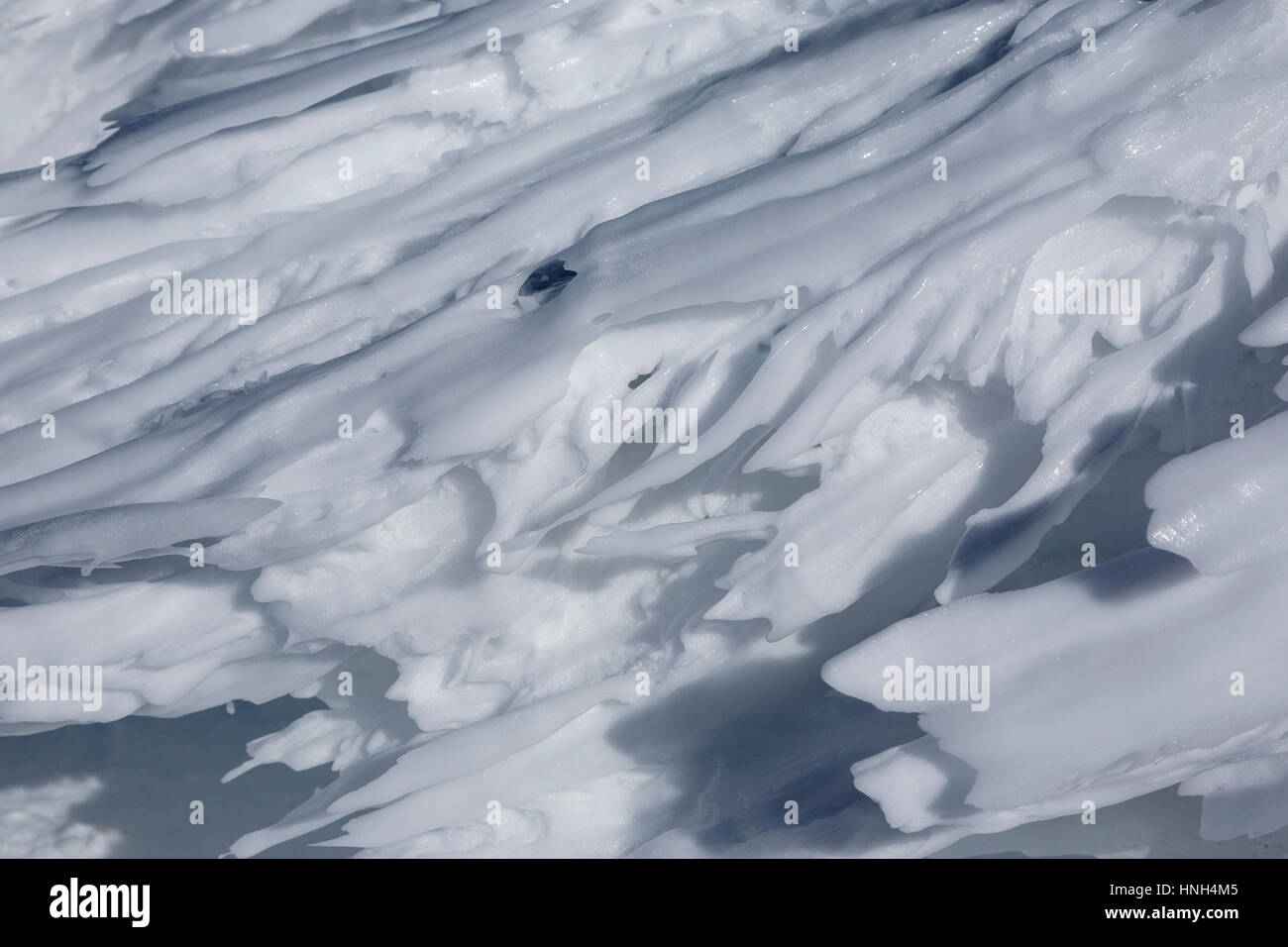 Rime ice on the summit of Mount Washington in the White Mountains, New ...