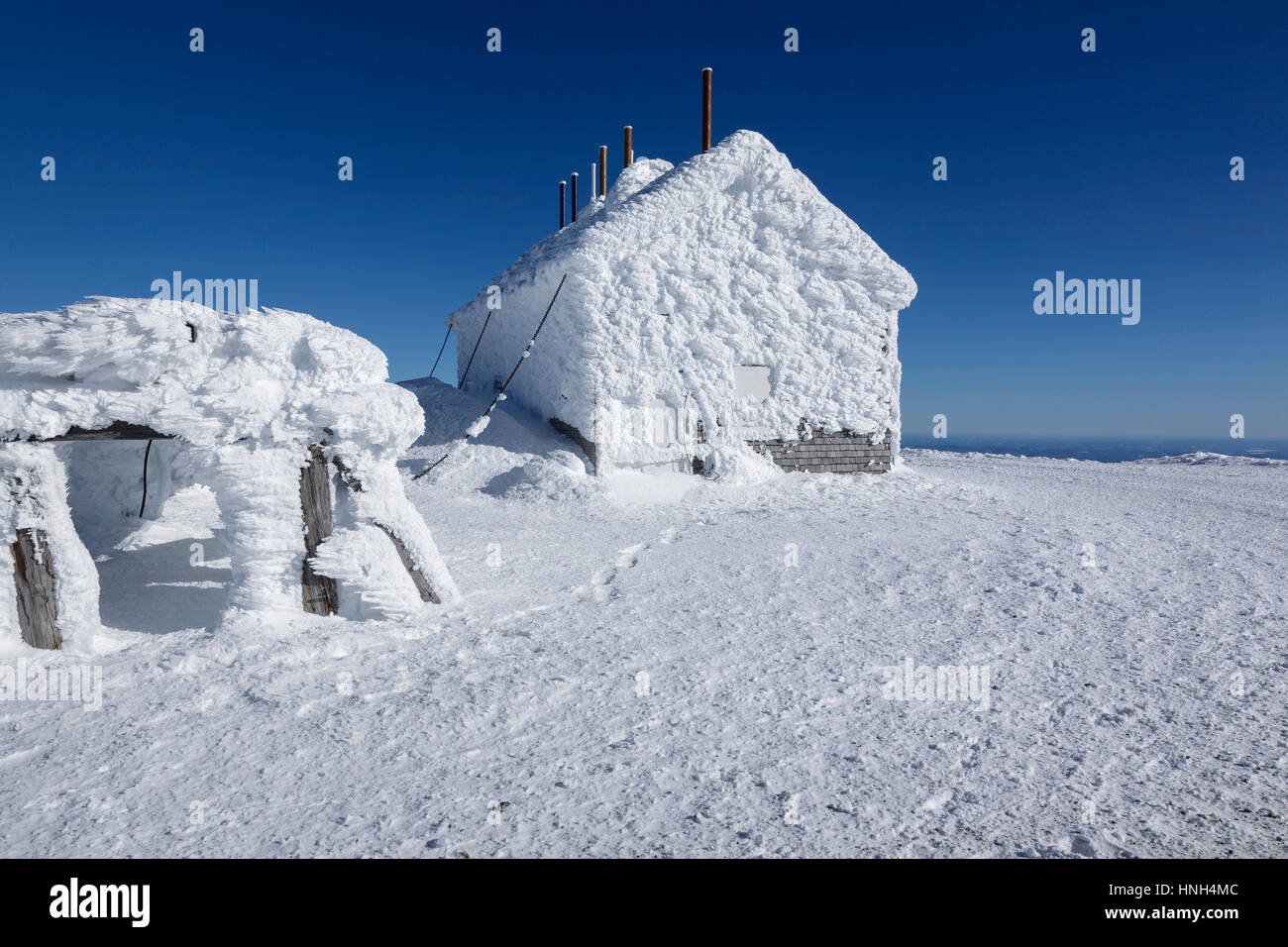 Appalachian Trail - Rime ice on the summit of Mount Washington in the ...