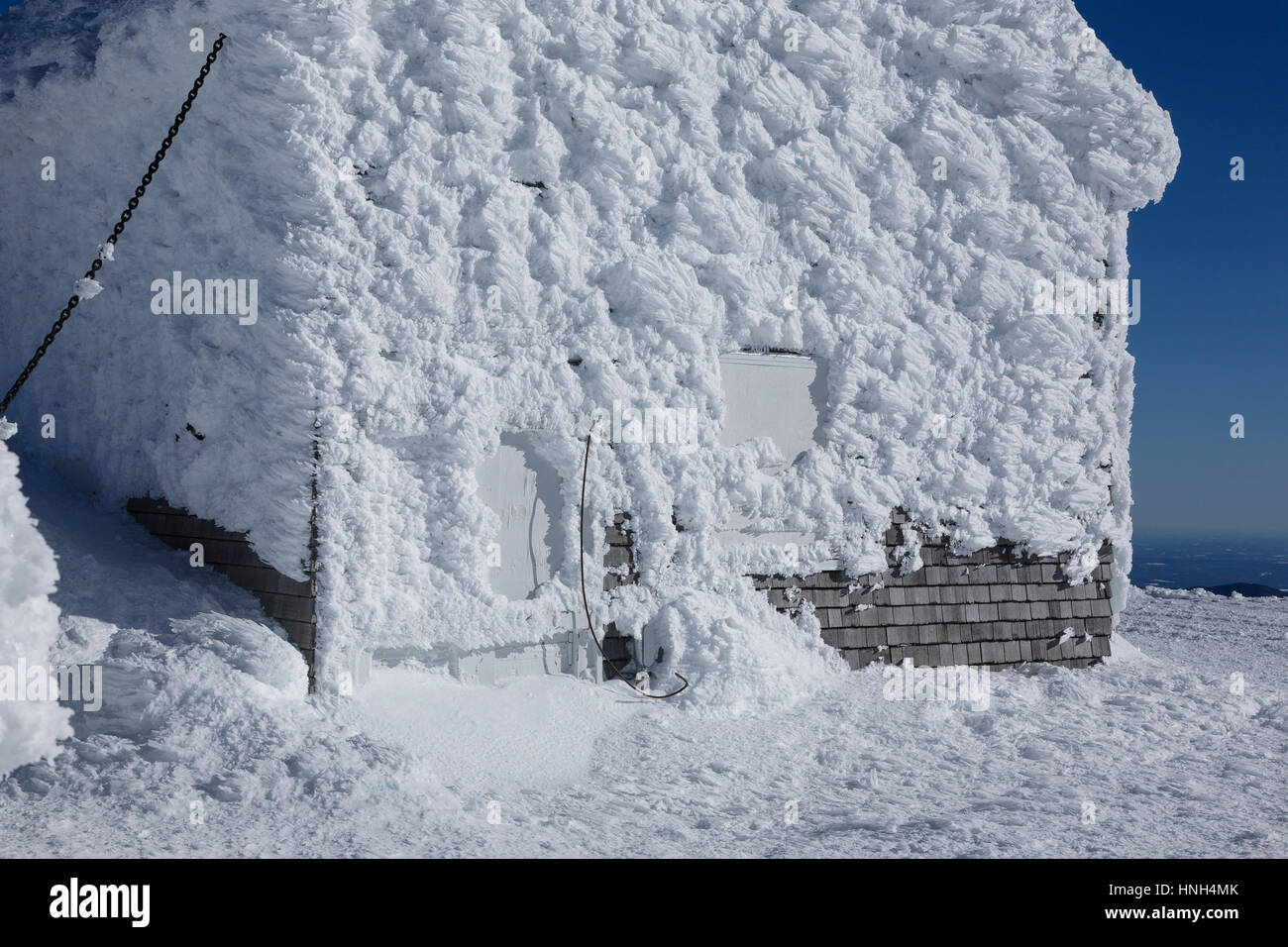 Appalachian Trail - Rime ice on the summit of Mount Washington in the ...