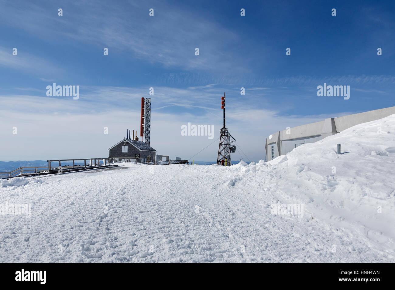 The summit of Mount Washington in the White Mountains, New Hampshire ...