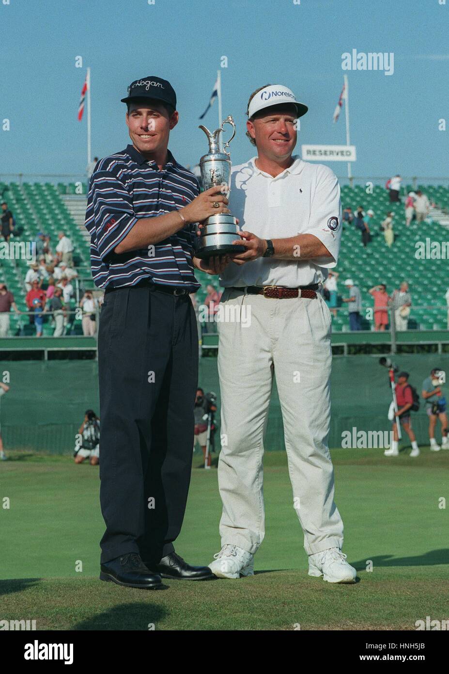 JUSTIN LEONARD & CADDY BRITISH OPEN CHAMPION 1997 23 July 1997 Stock ...