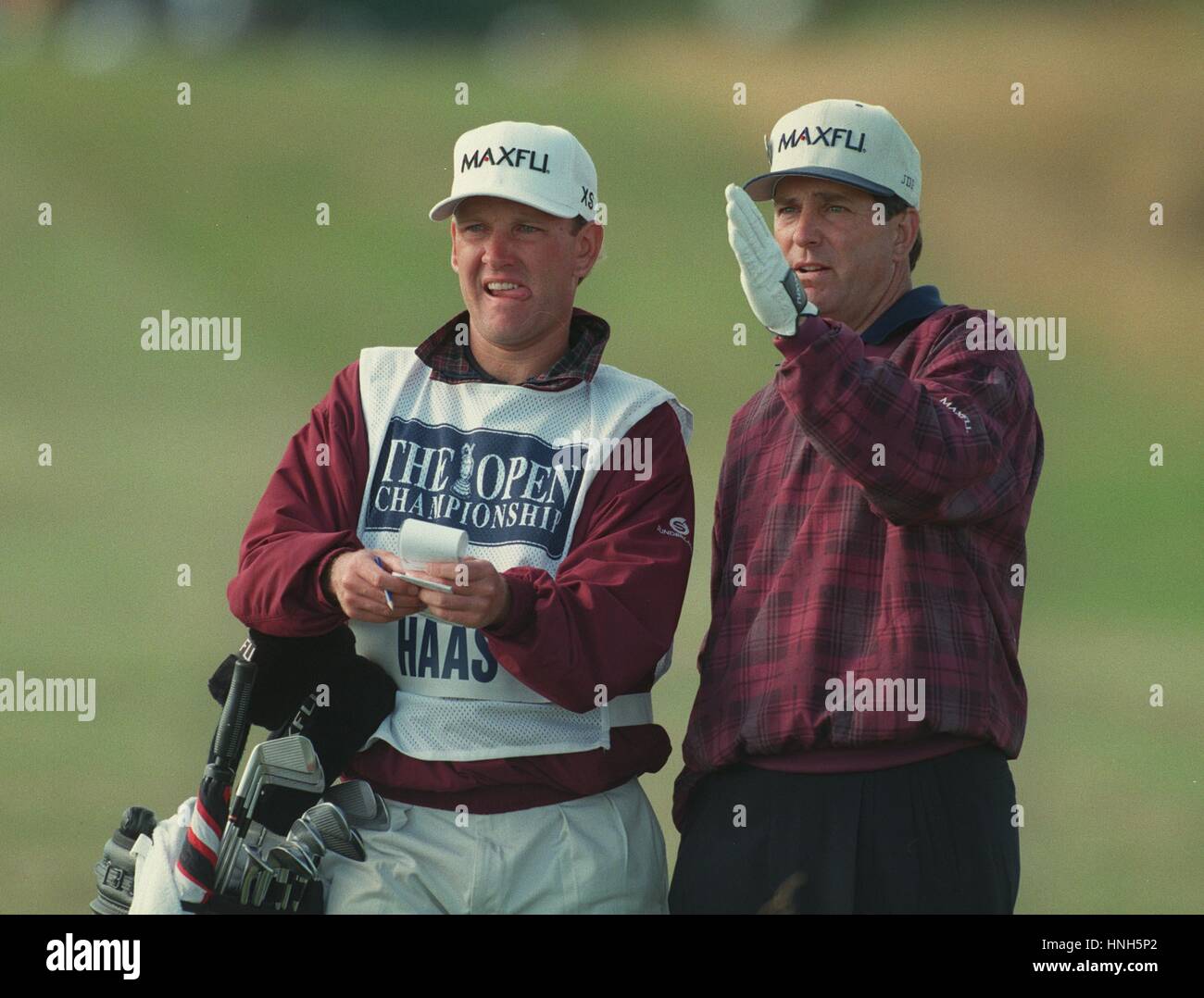 JAY HAAS AND CADDY BRITISH OPEN ROYAL TROON 1997 30 July 1997 Stock ...