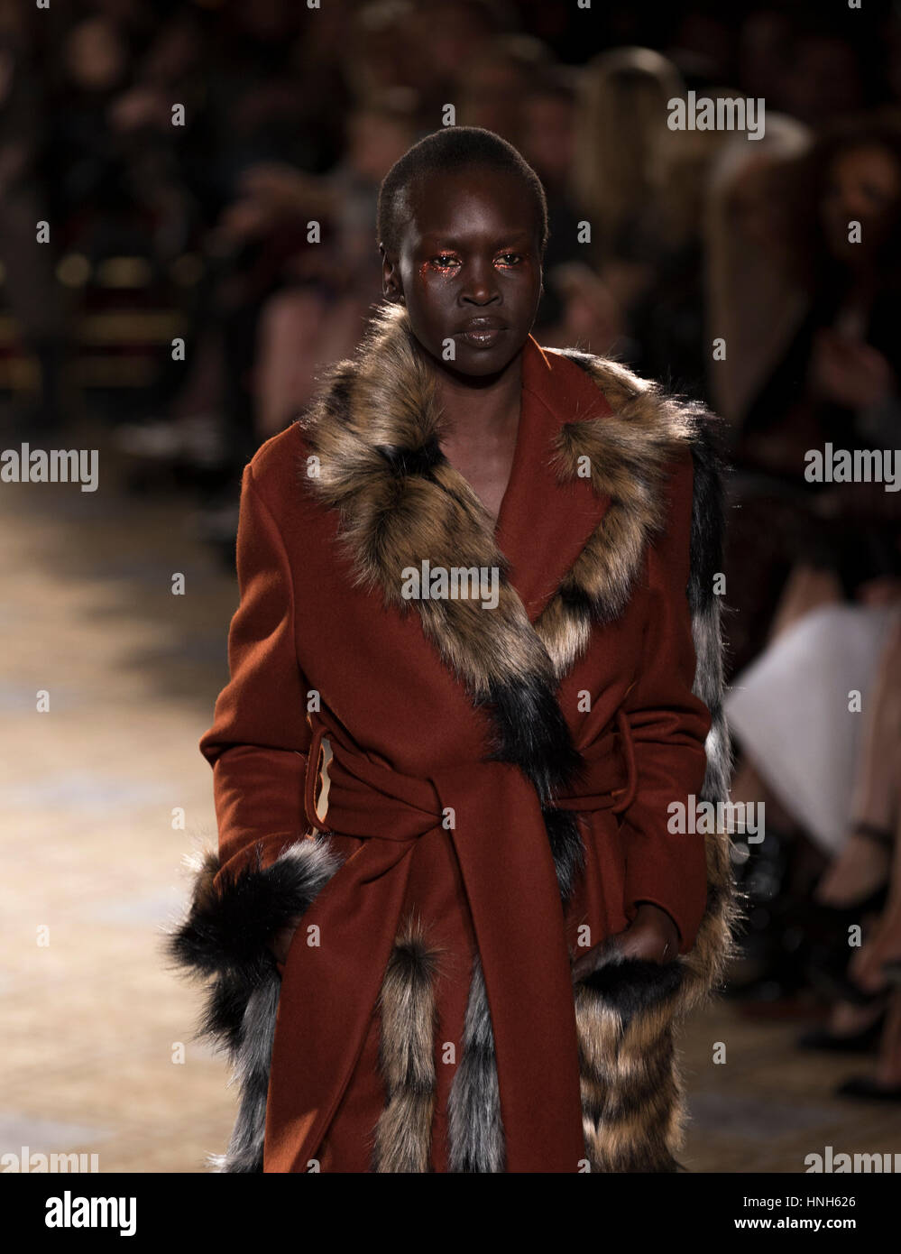 New York, NY USA - February 11, 2017: Alek Wek walks runway for ...