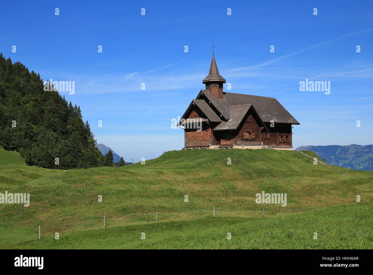Old timber chapel on a hill top in Stoos, Switzerland Stock Photo - Alamy