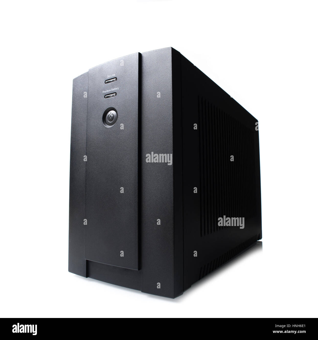 black UPS (Uninterruptible Power Supply) on white background Stock ...
