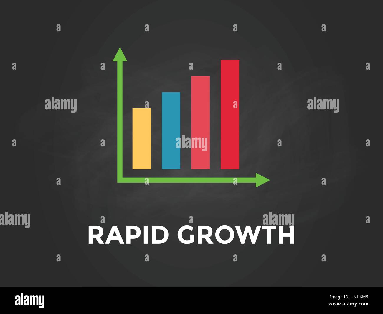 rapid growth chart illustration with colourful bar, white text and ...