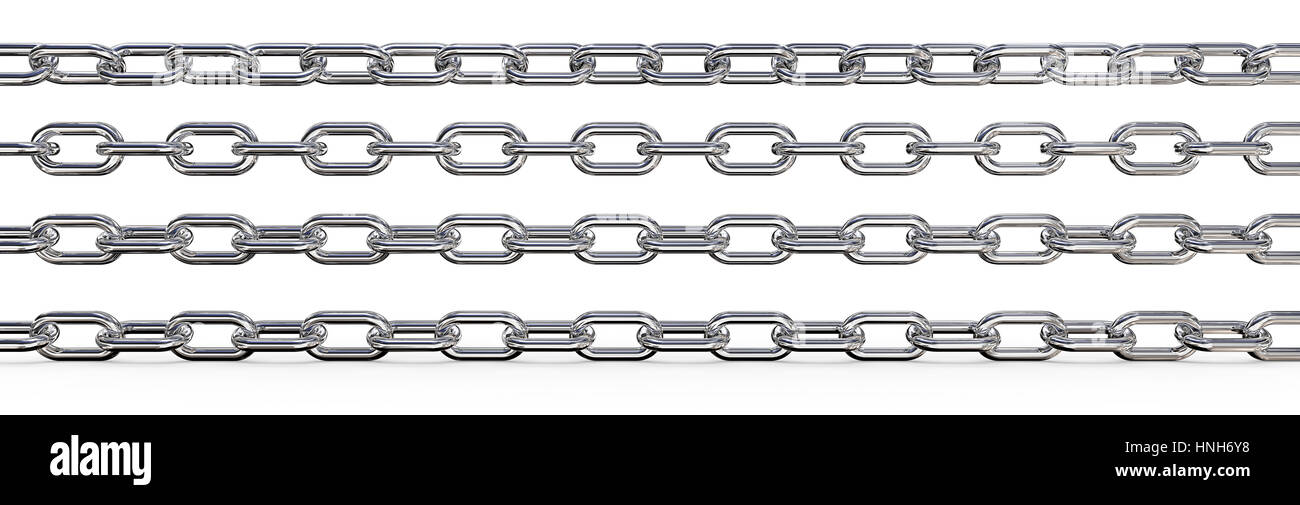 Set of 4 metal Chains. Different rotations and Wide ratio. 3 top are ...