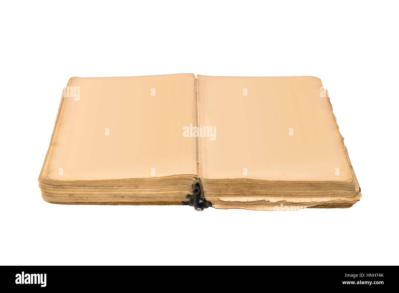 Open old book isolated vintage book with blank yellow stained pages ...