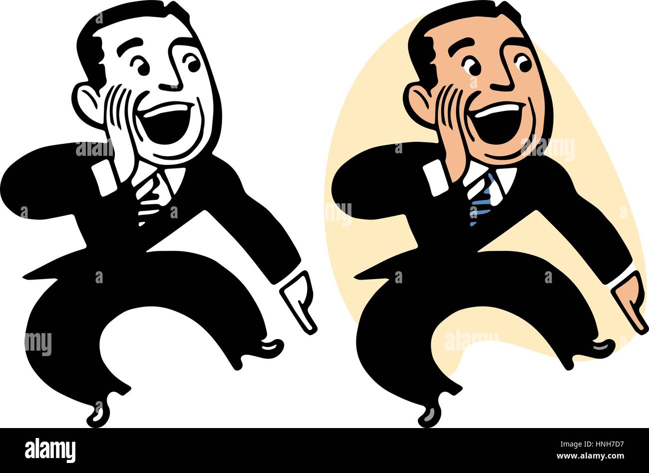 An excited man jumping shouting and pointing Stock Vector Image & Art ...