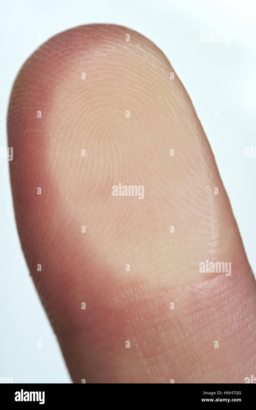 close up of finger thumb touching screen isolated on white Stock Photo ...