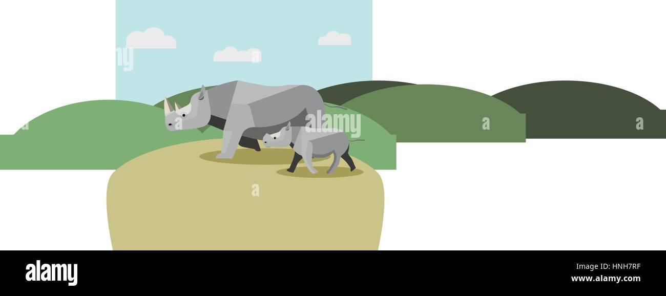 Wild animals and offspring Stock Vector Images - Alamy