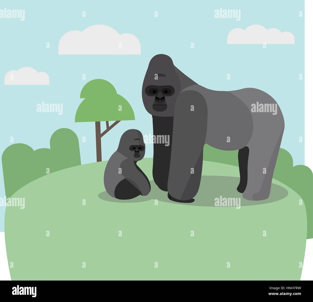 Endangered gorilla Stock Vector Images - Alamy