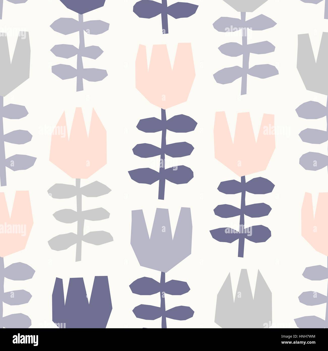 Seamless repeating pattern with floral elements in pastel colors on ...