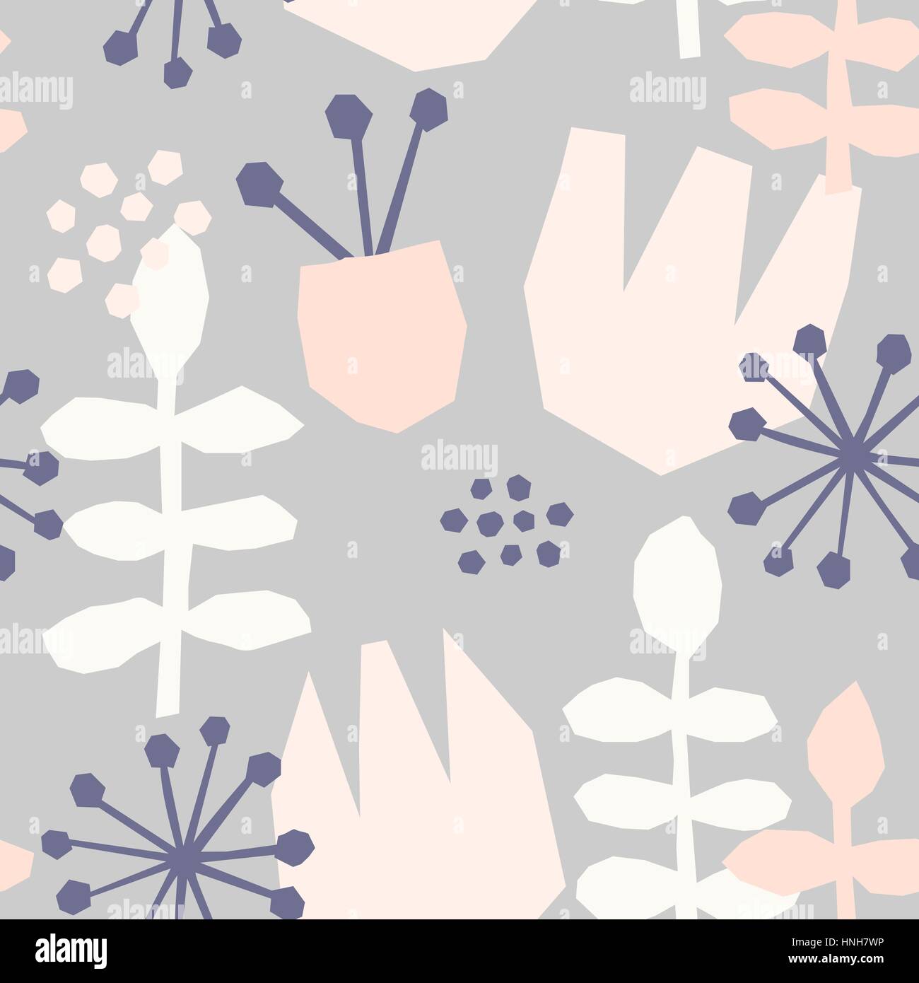 Seamless repeating pattern with floral elements in pastel colors on ...