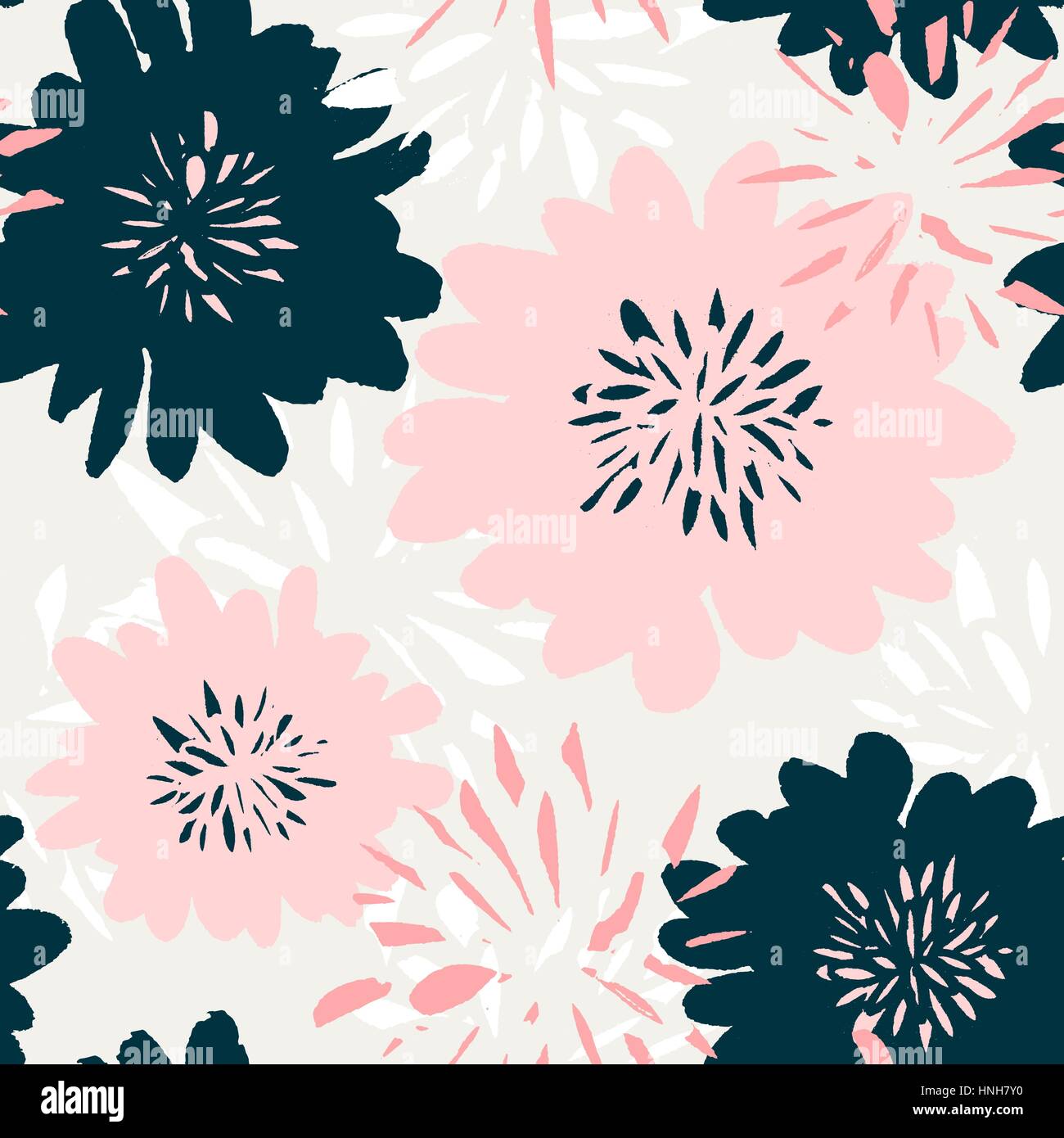 Seamless repeating pattern with floral elements in pastel colors on ...