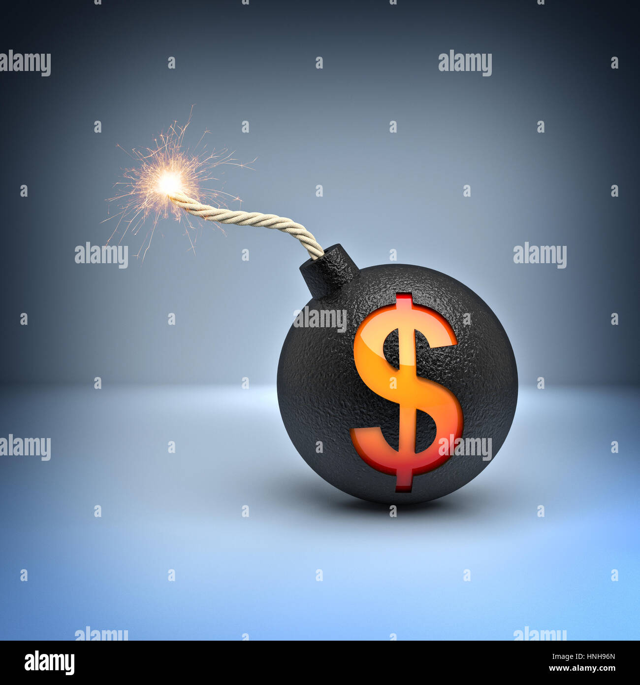 classic bomb with dollar symbol 3d rendering image Stock Photo - Alamy
