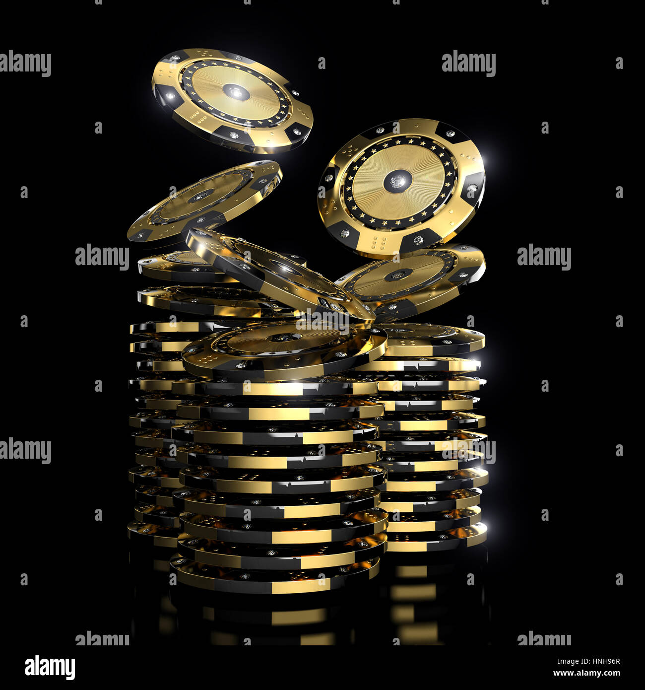 luxury casino chip gold and diamond 3d rendering image Stock Photo - Alamy