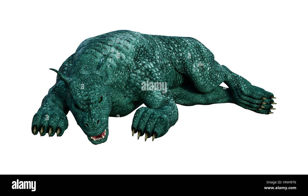 3D rendering of a fantasy gargoyle hound isolated on white background ...