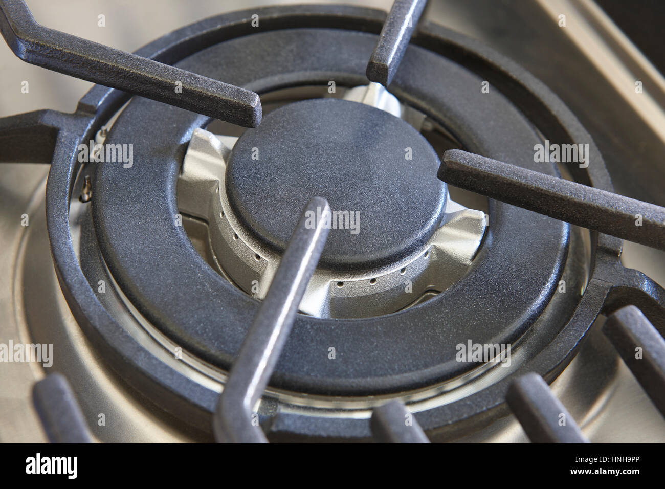 Kitchen gas stove detail. Equipment. Horizontal format Stock Photo - Alamy
