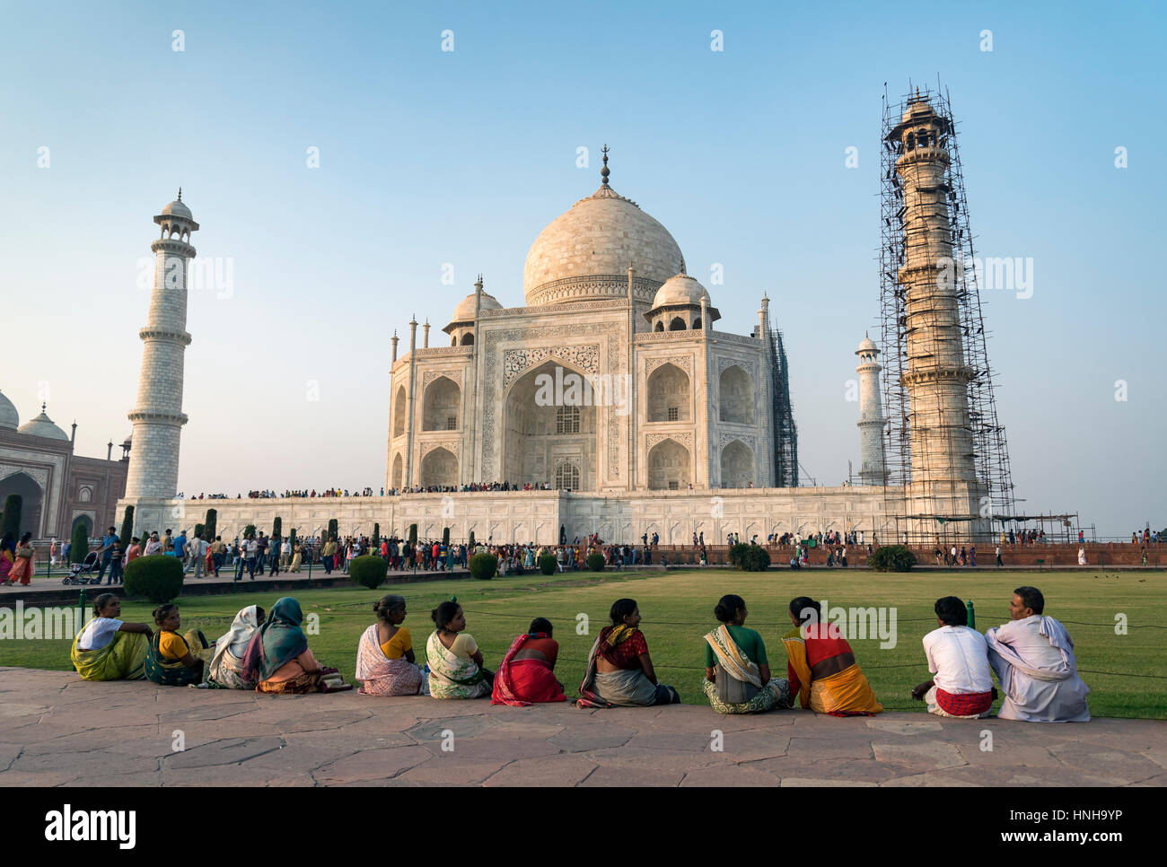 Agra india monument people marble hi-res stock photography and images ...