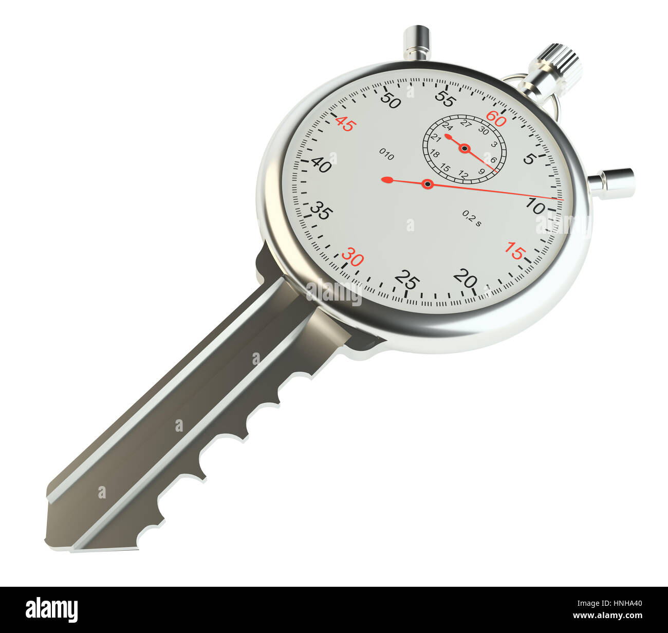 Key with stopwatch Stock Photo - Alamy
