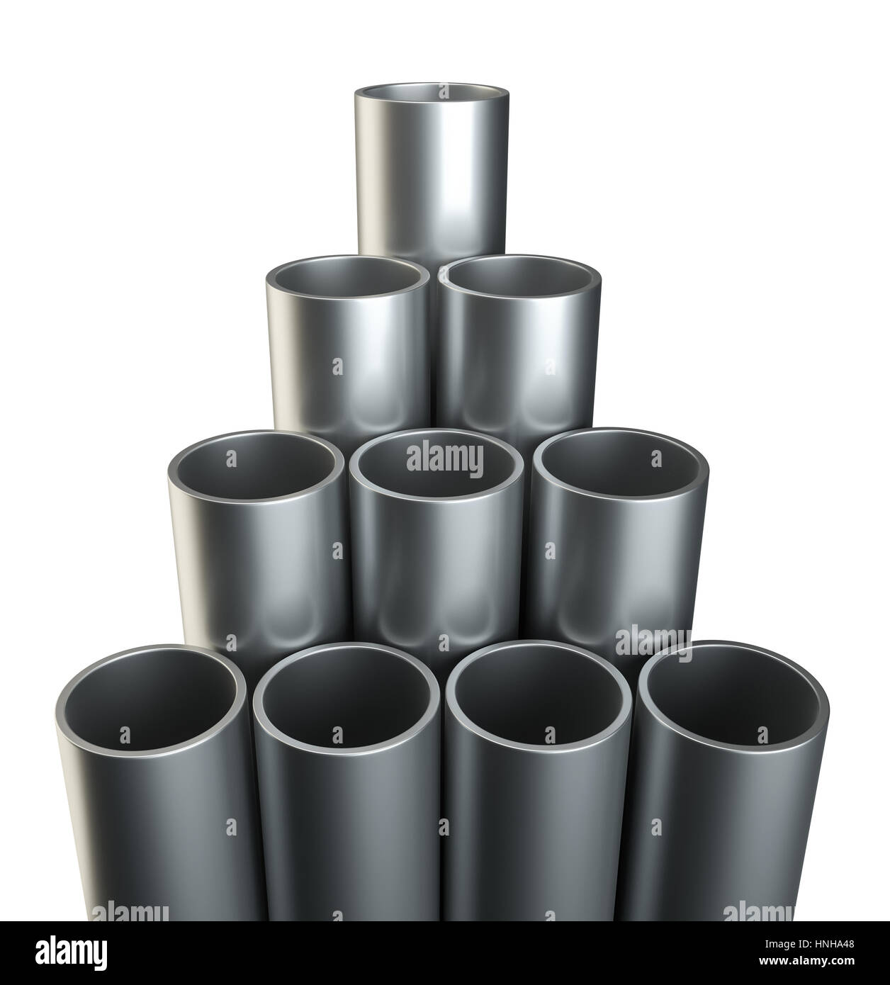 Steel metal tubes. Close-up Stock Photo - Alamy