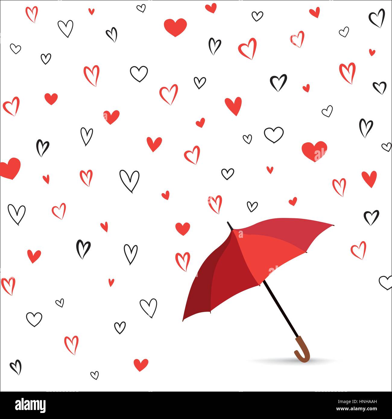 Romantic couple umbrella rain Stock Vector Images - Alamy