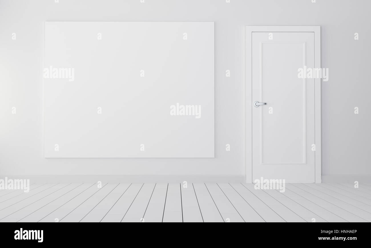 Room with closed door and empty place Stock Photo - Alamy