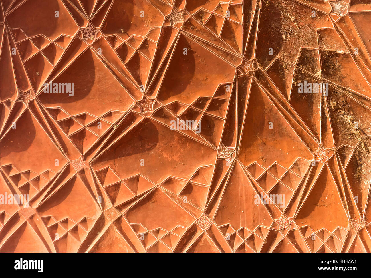 Ornate designs on the vaulted ceiling of the Jawab building inside the ...