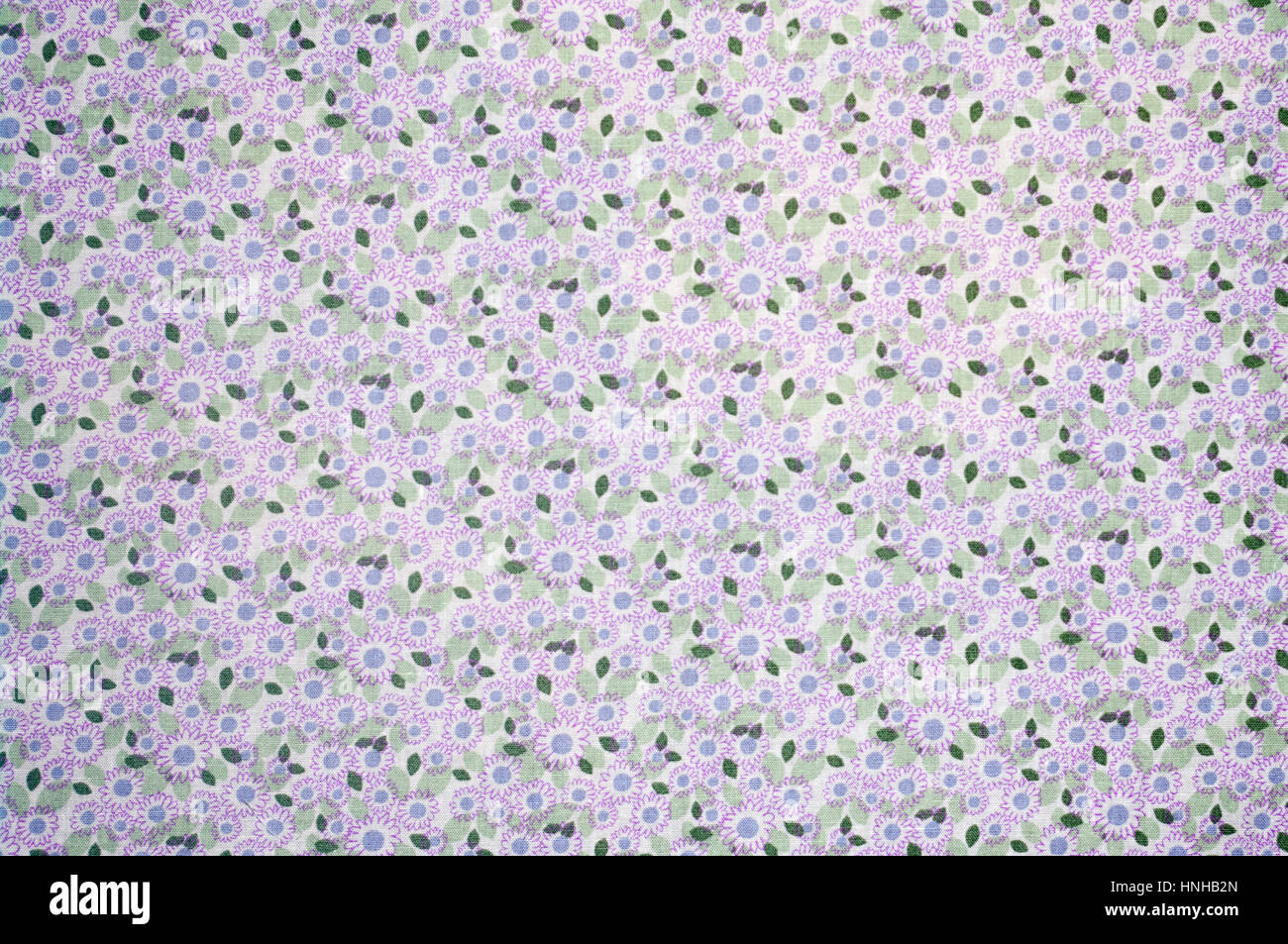 Purple Blue and Green Repetative Printed Flowers Floral Pattern Cloth ...