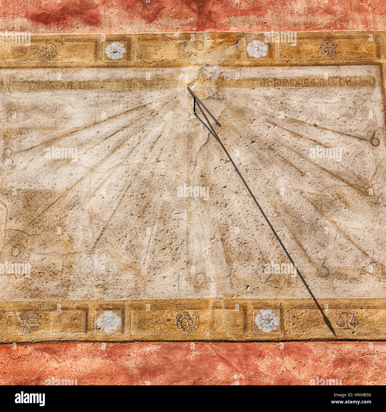 in italy sundial and gnomon antique historical medieval decoration wall ...