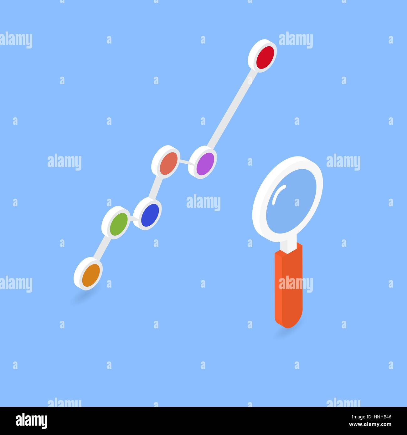 Magnifying glass and graph. Vector illustration Stock Vector Image ...