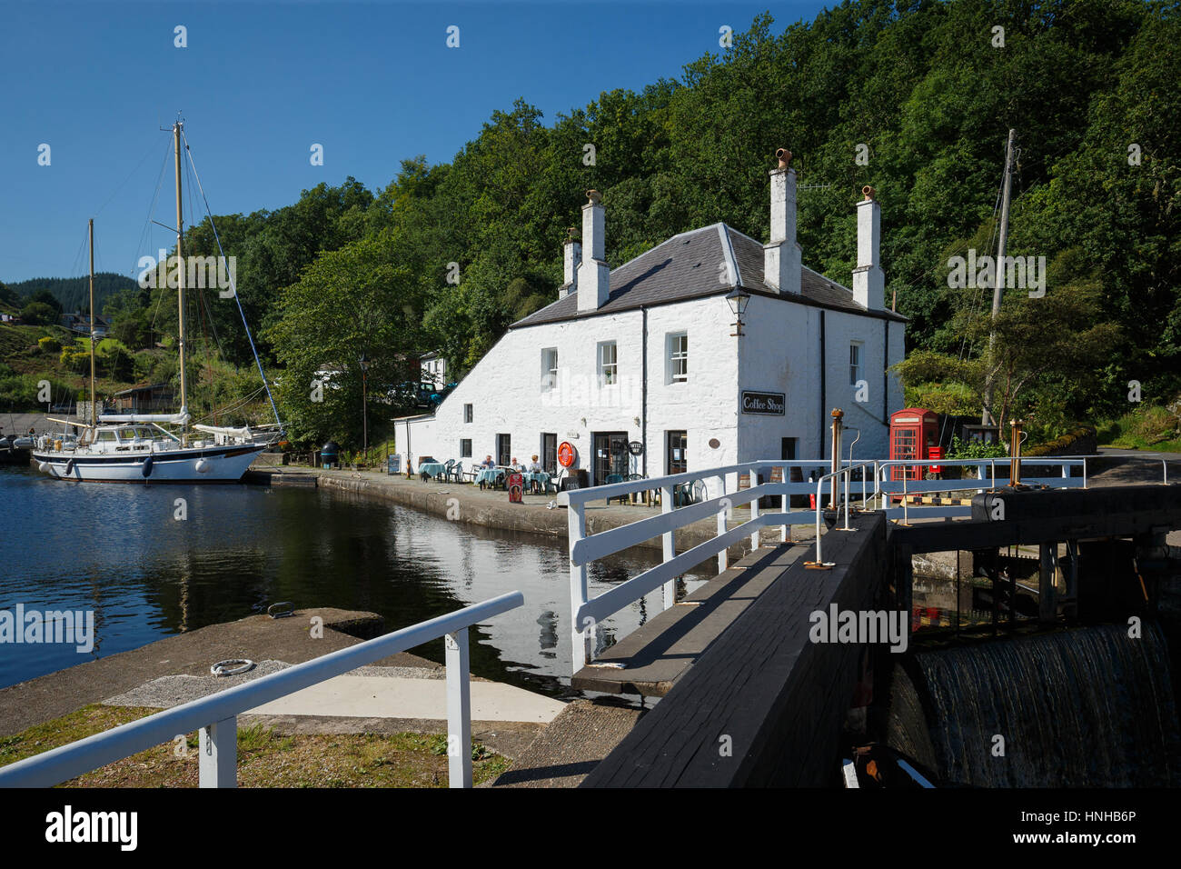 Crinan Cafe on the Crinan Sea Lock, Lochgilphead, Scotland Stock Photo ...