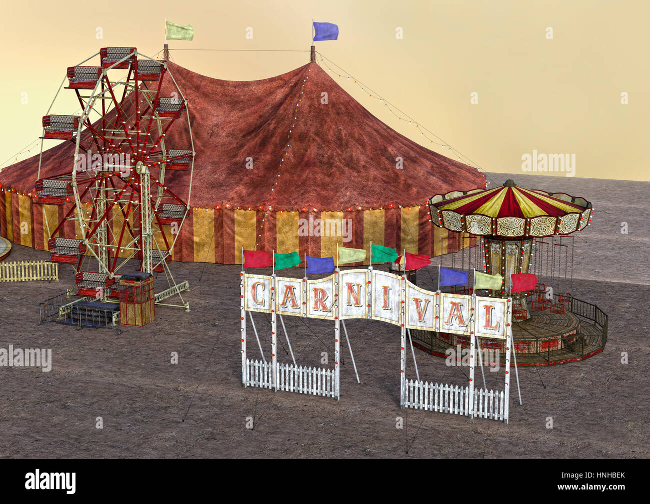 3D rendering of a carnival scene Stock Photo - Alamy