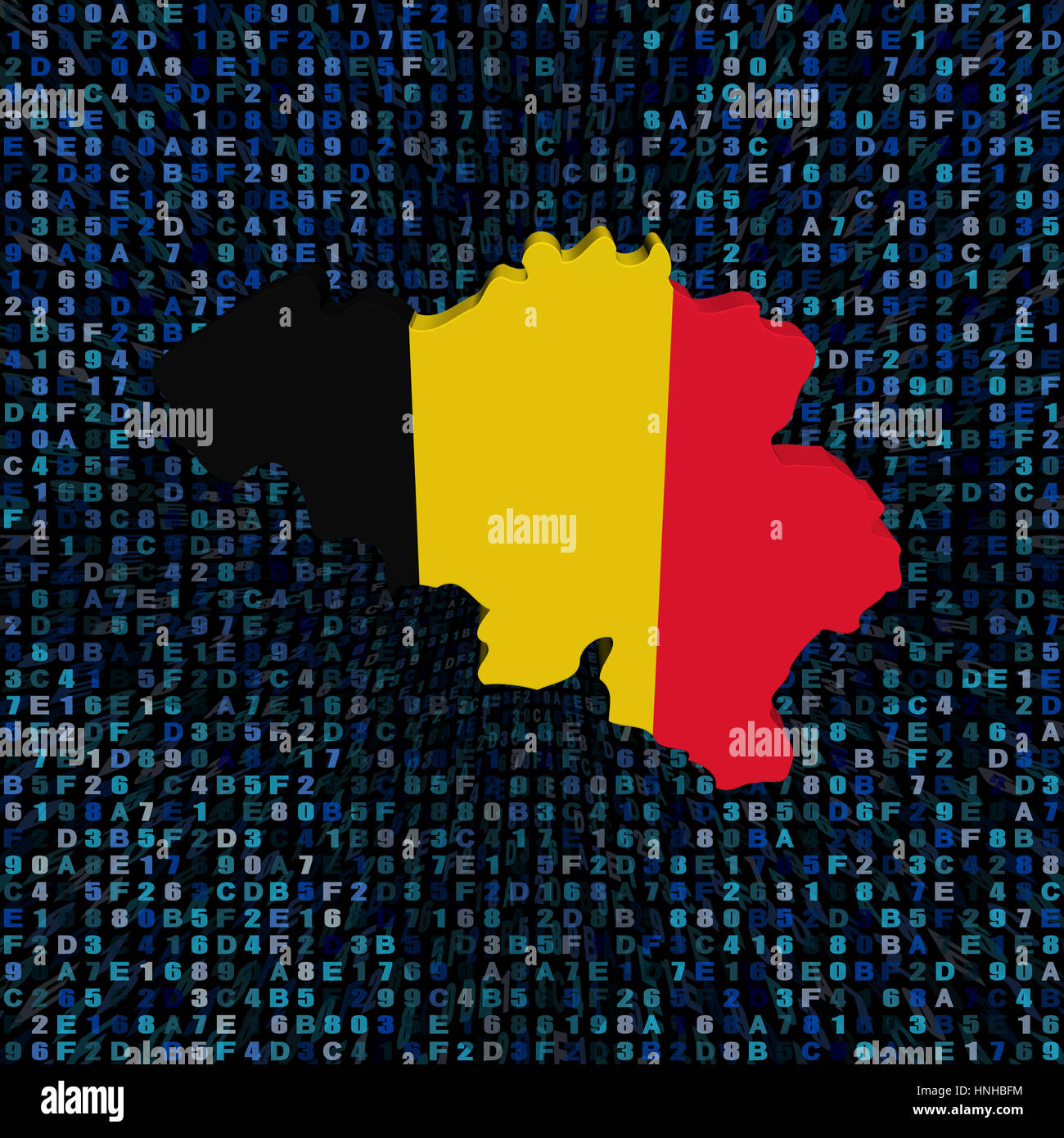 Belgium map flag on hex code illustration Stock Photo - Alamy