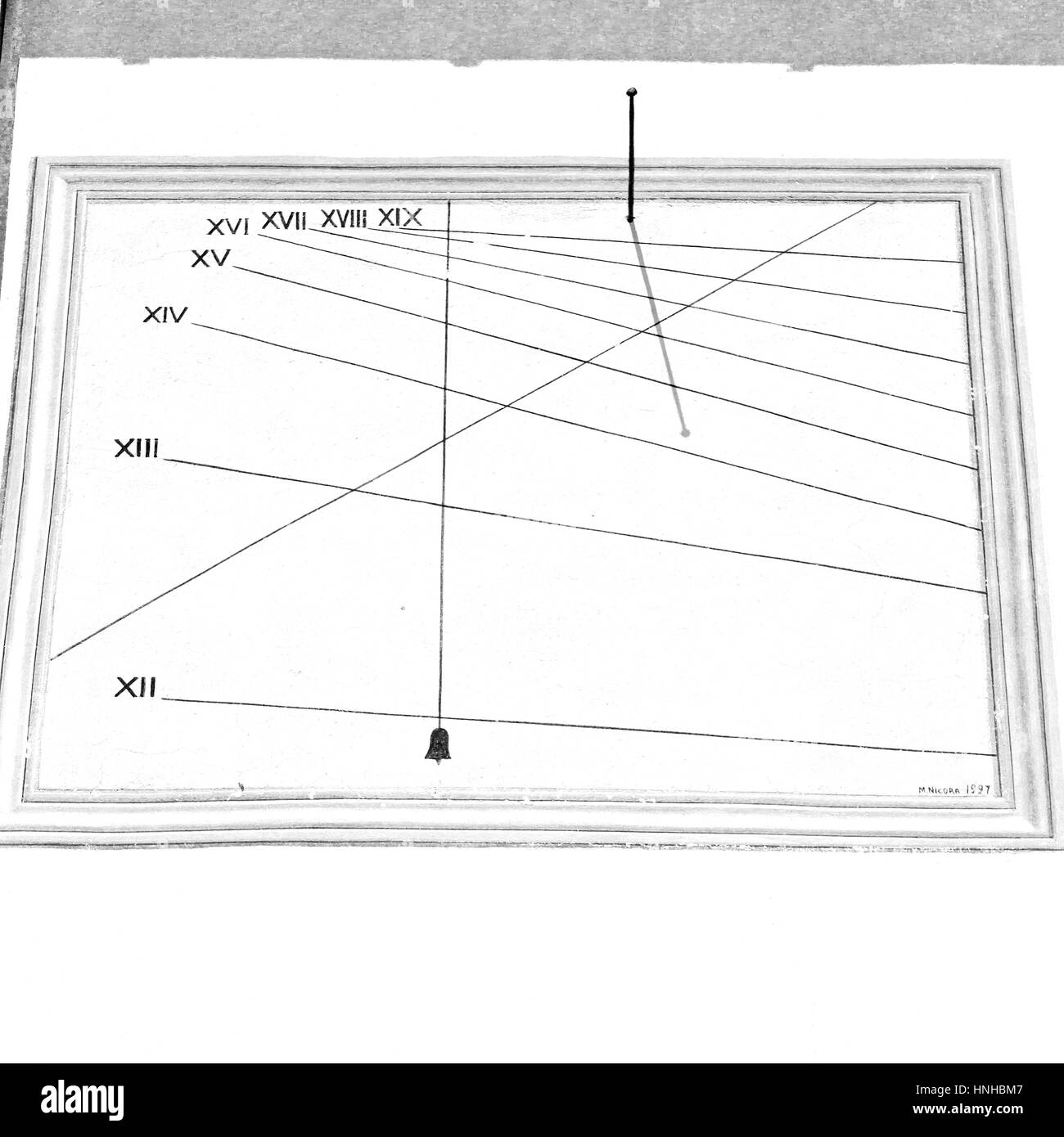in italy sundial and gnomon antique historical medieval decoration wall ...
