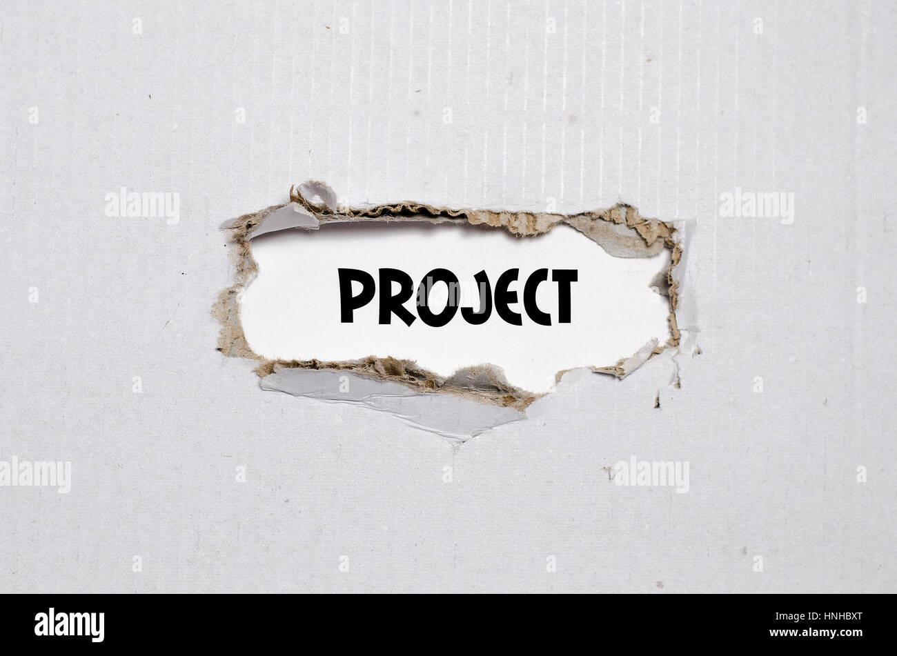 The word project appearing behind torn paper Stock Photo - Alamy