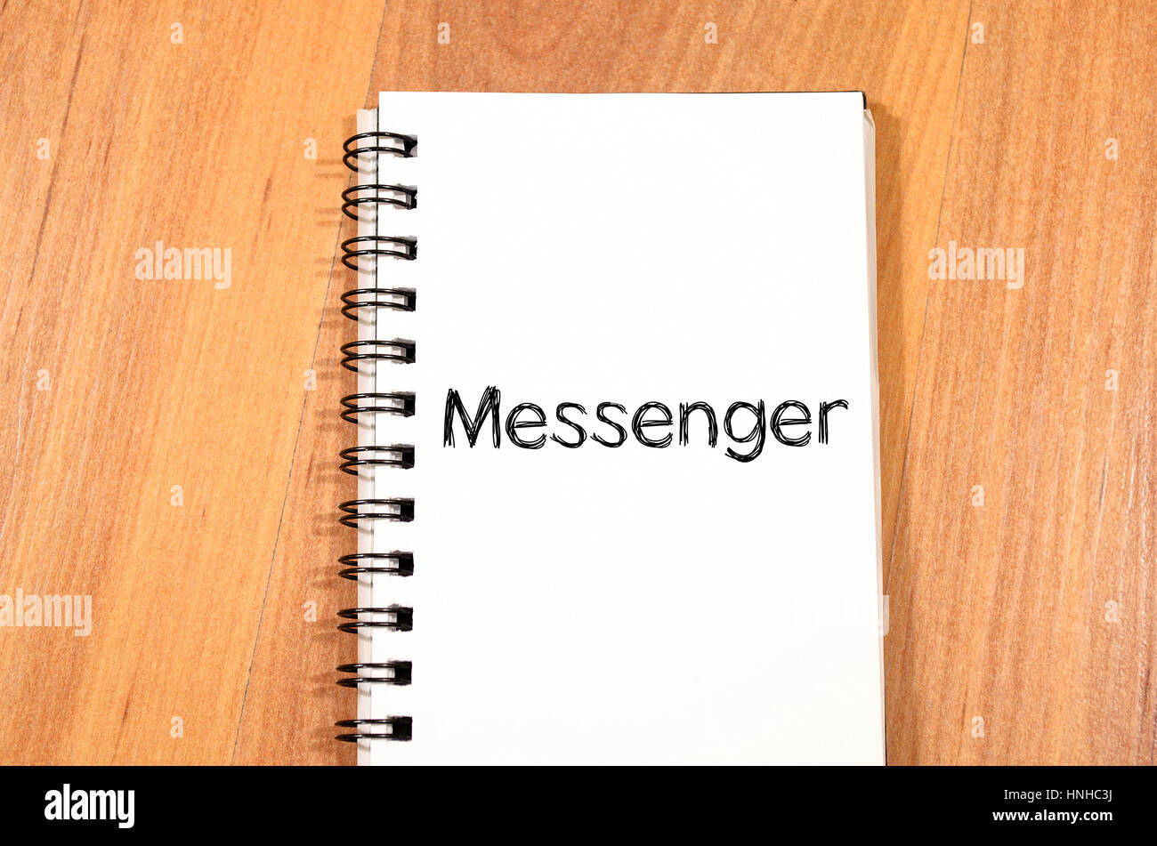 Messenger text concept write on notebook Stock Photo - Alamy