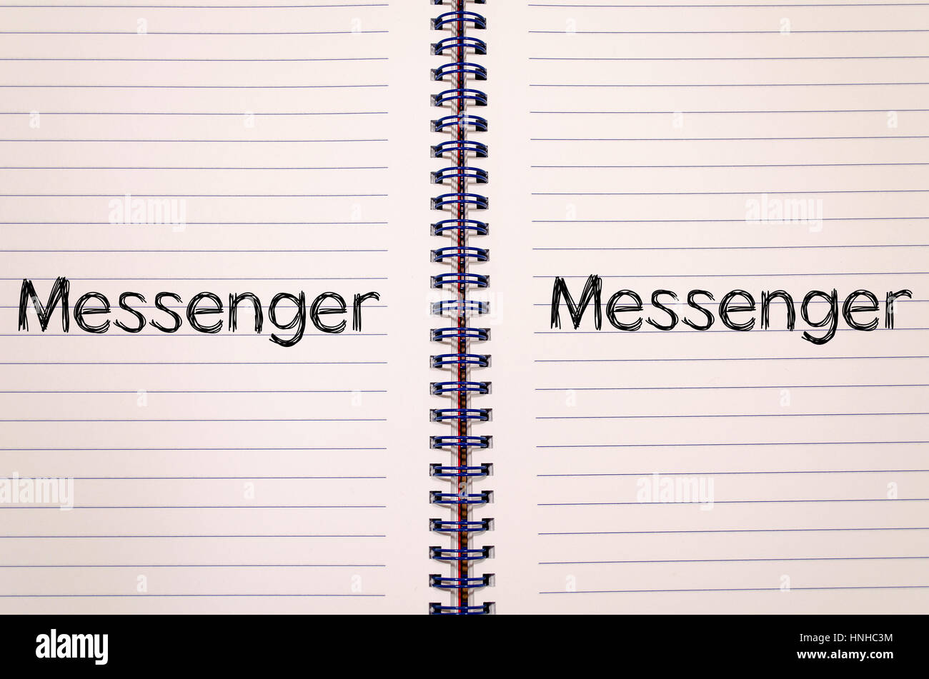 Messenger text concept write on notebook Stock Photo - Alamy