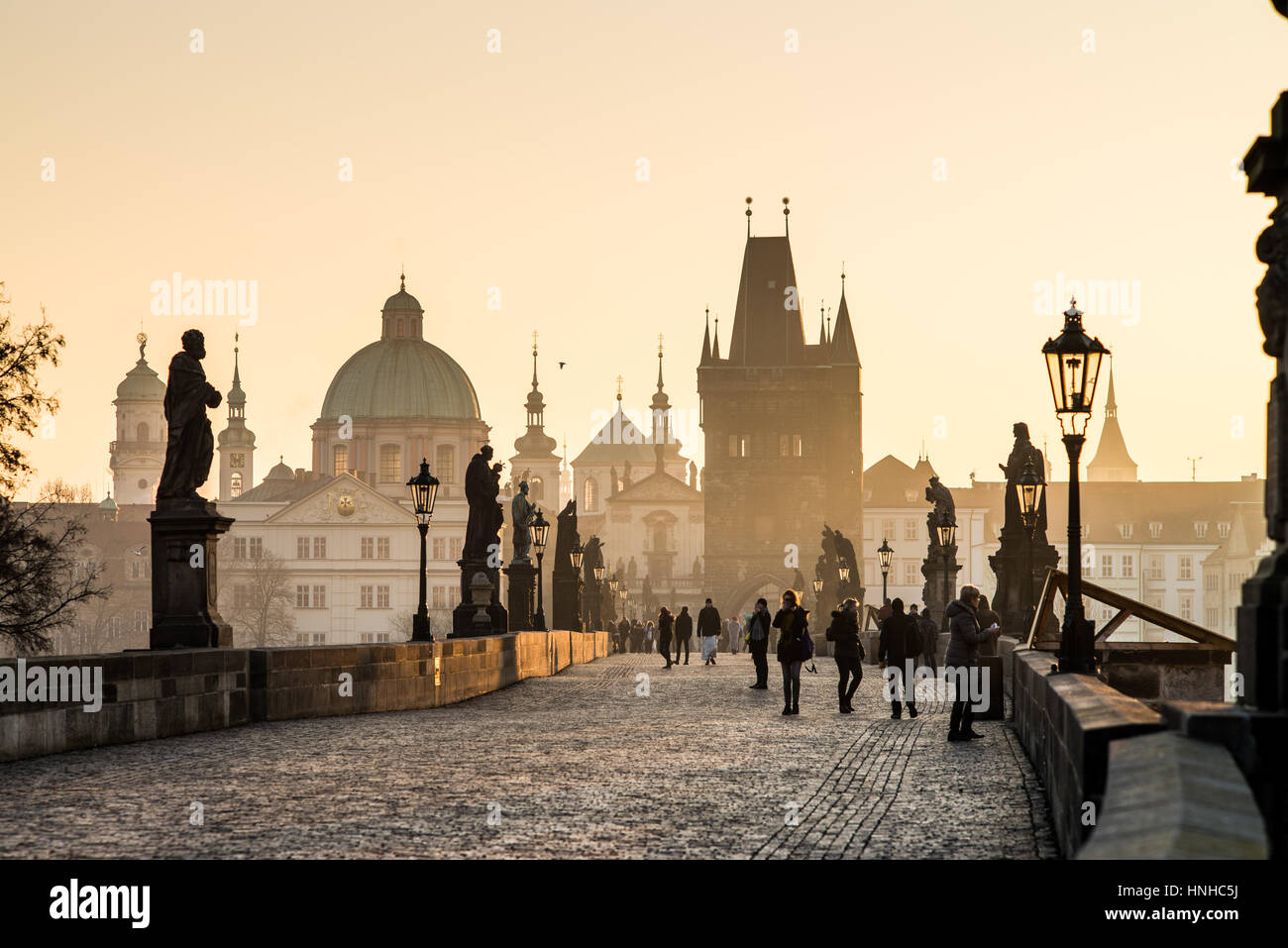 Sunrise over charles bridge hi-res stock photography and images - Alamy