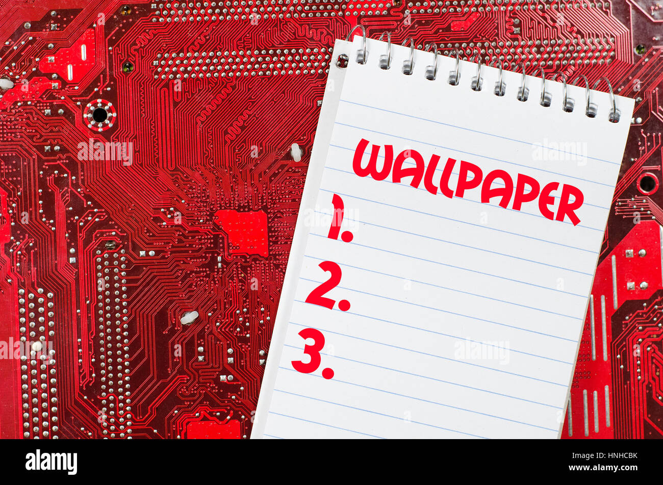 Red old dirty computer circuit board and text concept Stock Photo - Alamy