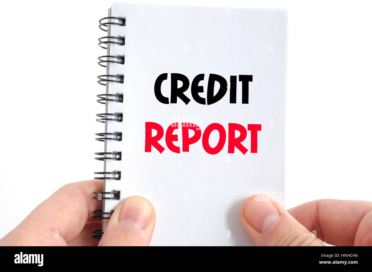 Credit report text concept isolated over white background Stock Photo ...