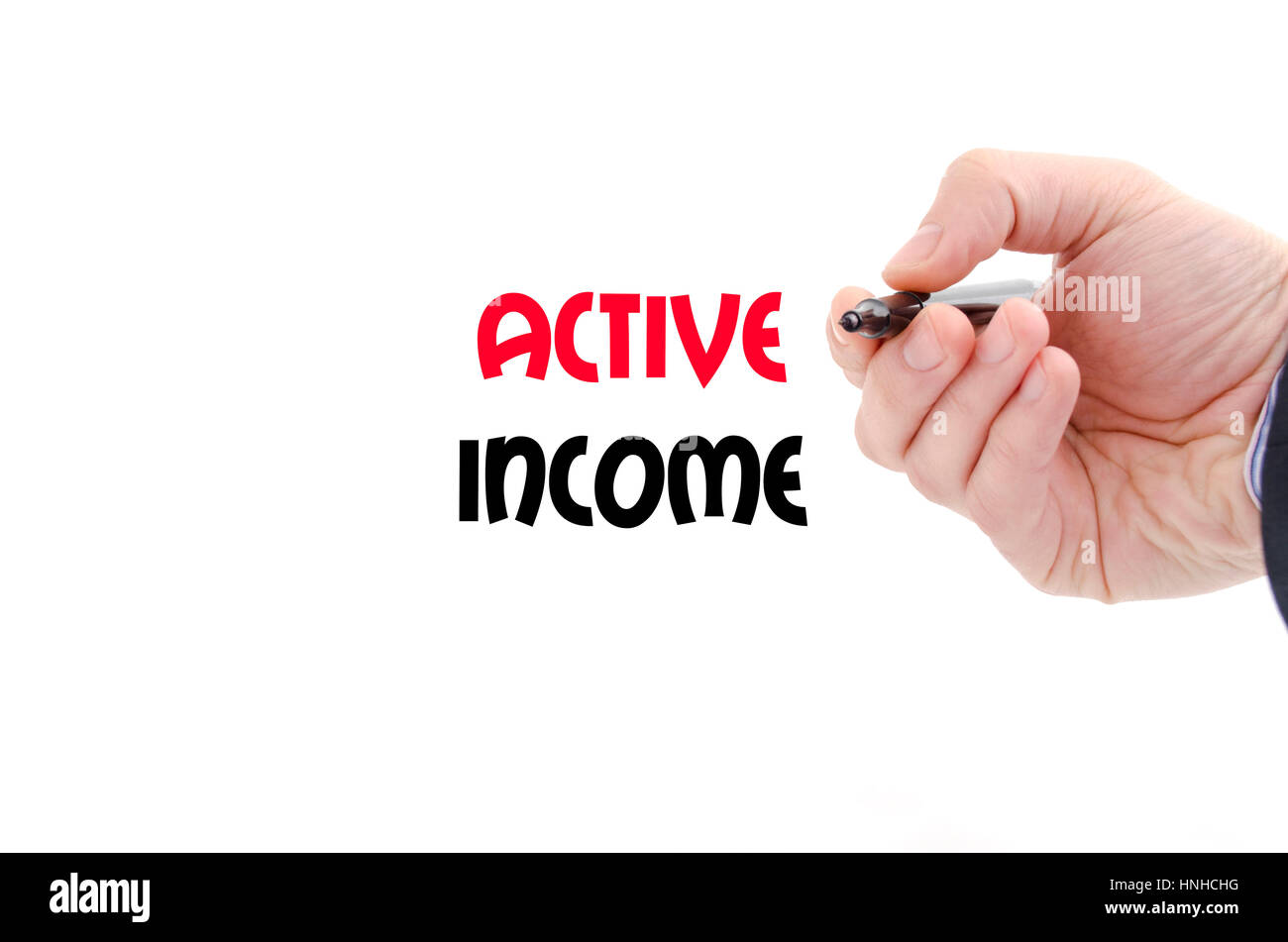 Active income text concept isolated over white background Stock Photo ...