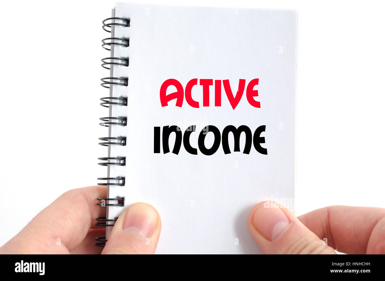 Active income text concept isolated over white background Stock Photo ...