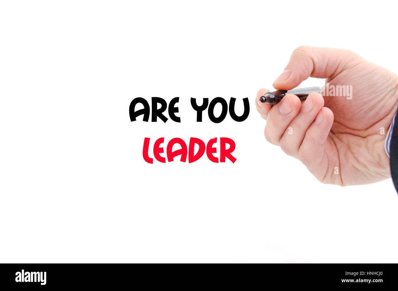Are you leader text concept isolated over white background Stock Photo ...