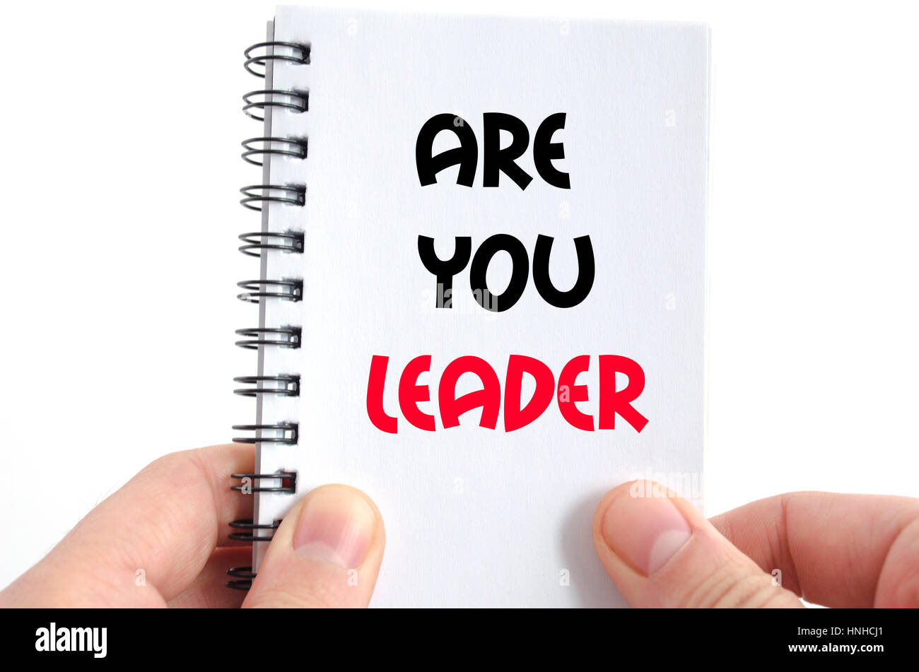 Are you leader text concept isolated over white background Stock Photo ...