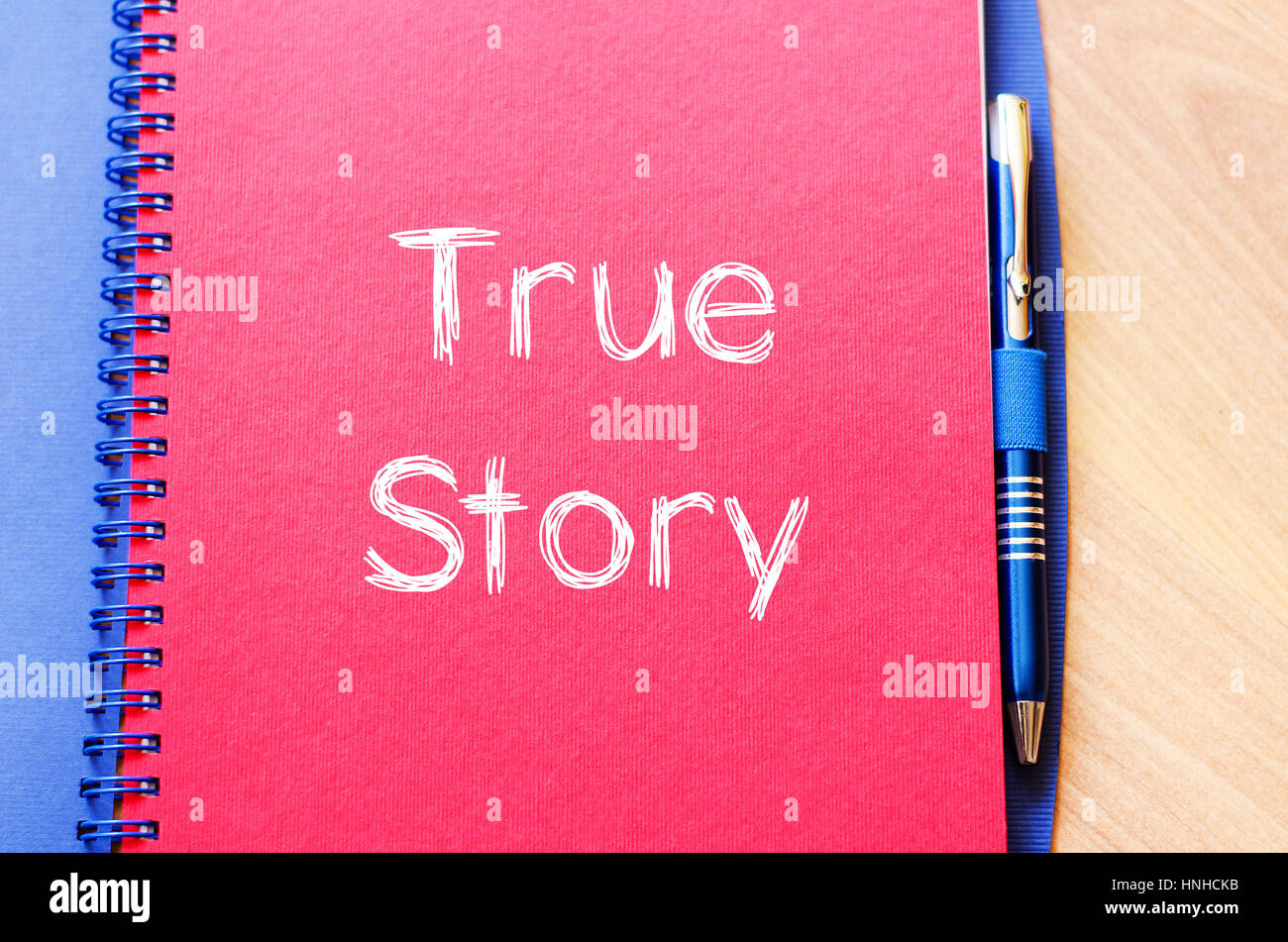 True story text concept write on notebook Stock Photo - Alamy